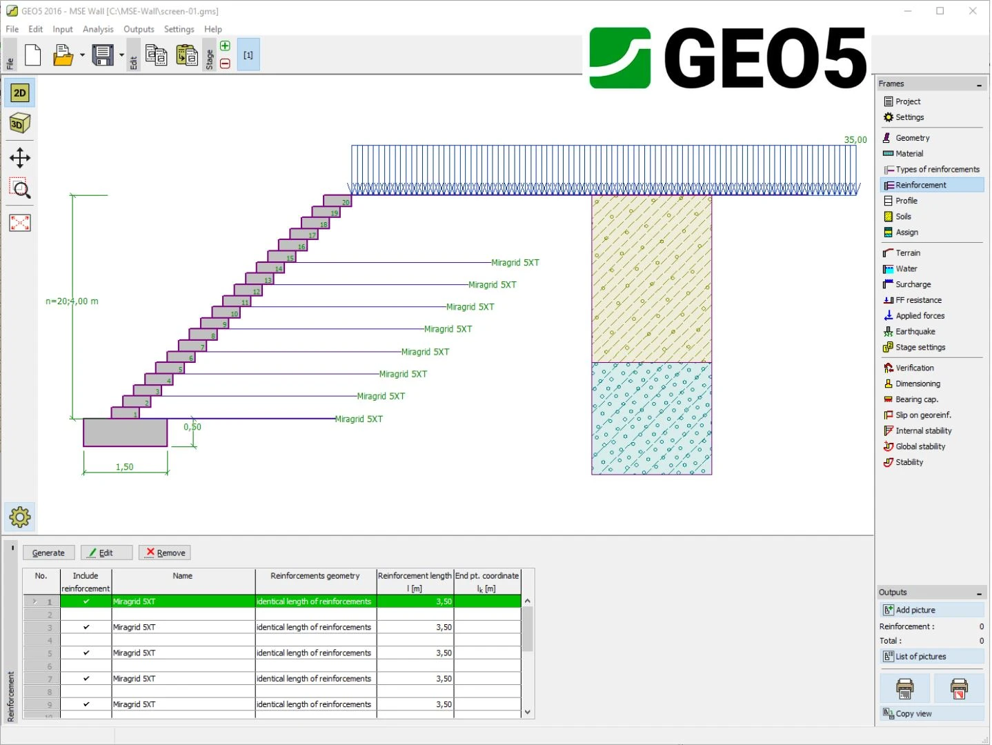 GEO5 MSE Wall - DCOdes